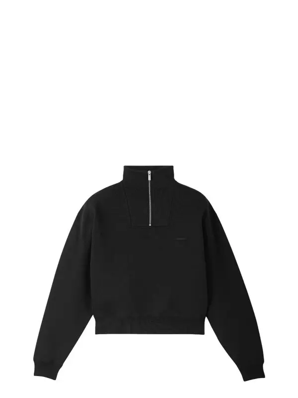 Jacquemus Grosgrain Zipped-rollneck Sweatshirt - Black