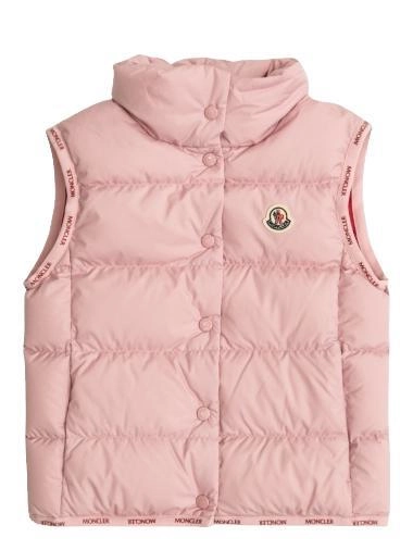 Moncler Quilted Logo Patch Vest - Pink