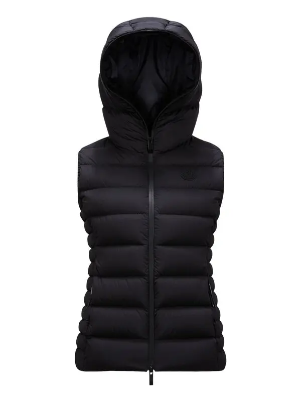 Moncler Zip-up Padded Vest - Black