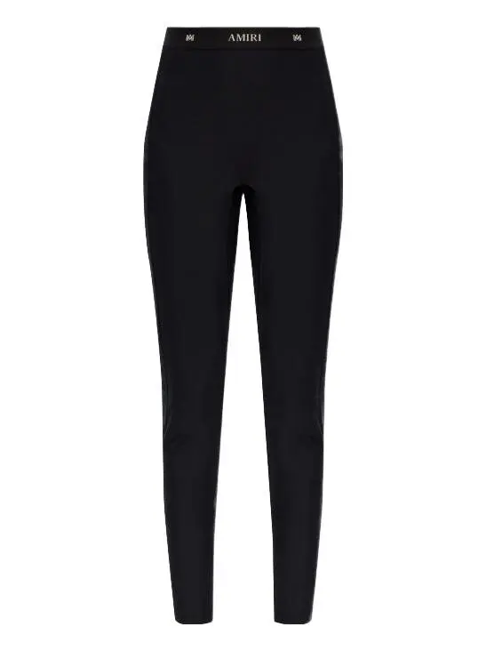 Amiri High Waist Signature Logo Leggings - Black