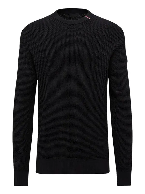 Moncler Logo Patch Crewneck Jumper - Black