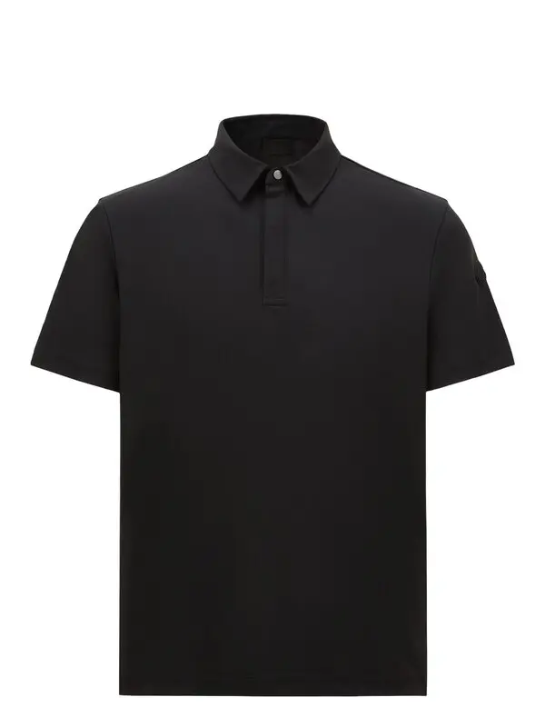 Moncler Logo Patch Short-sleeved Polo Shirt - Black