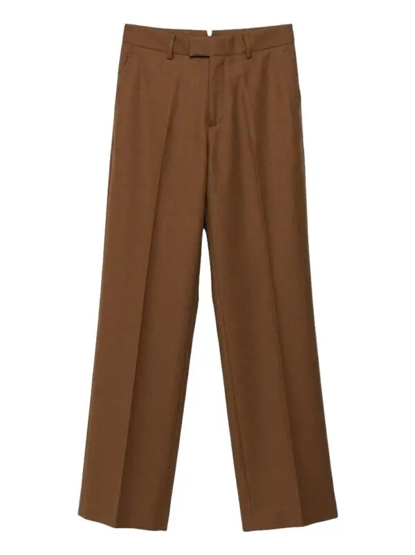 BERWICH Tailored Trousers With Belt Loops And Patch Pockets - Light Brown