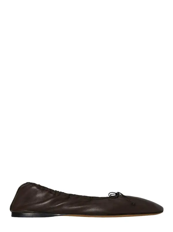 THE ROW Hereditas Bow Detailed Ballet Flats - Dark Brown