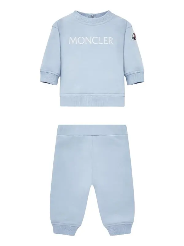 Moncler Embroidered Logo Sweatsuit Set - Light Blue