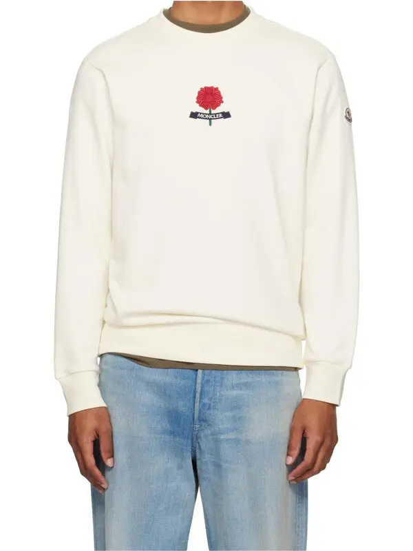 Moncler Crew Neck Long Sleeve Sweatshirt - Beige