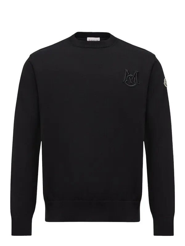 Moncler Embroidered Monogram Jumper - Black
