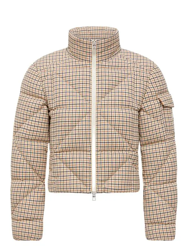 Moncler Keros Quilted Short Down Jacket - Nude