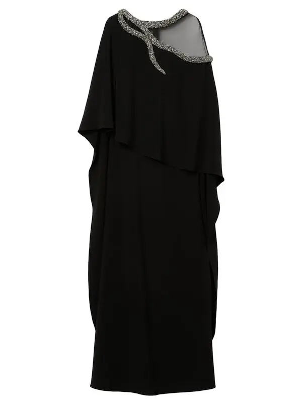 Marina Rinaldi X Tony Ward Embellished-neck Maxi Dress - Black