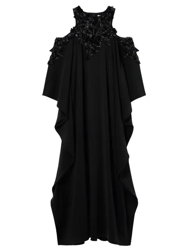 Marina Rinaldi X Tony Ward Embellished Cut-out Maxi Dress - Black