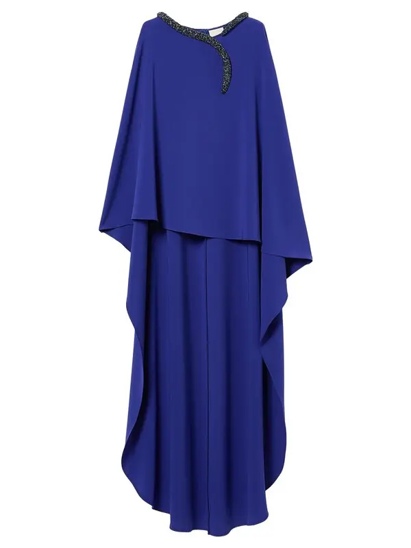 Marina Rinaldi X Tony Ward Embellished-neck Maxi Dress - Blue