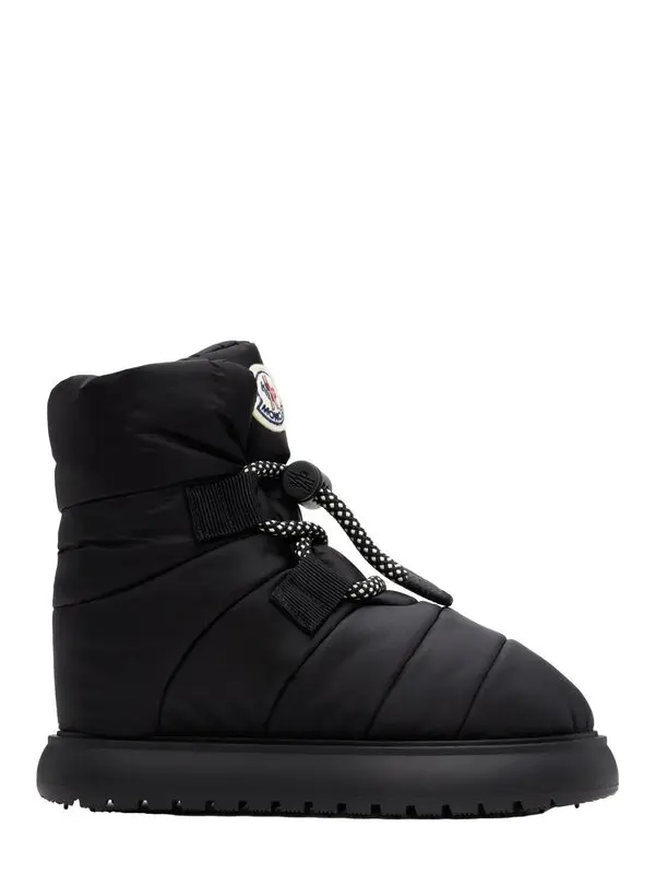 Moncler Logo Patch Padded Snow Boots - Black