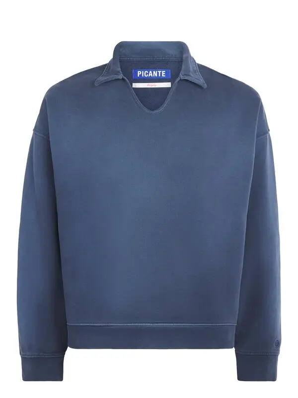 PICANTE Organic Cotton Everyday Polo Sweatshirt - Navy
