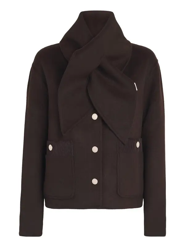 Claudie Pierlot Wool-blend Scarf Jacket - Brown