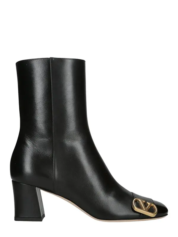 Valentino Garavani Leather Veeside Ankle Boots 60 - Black