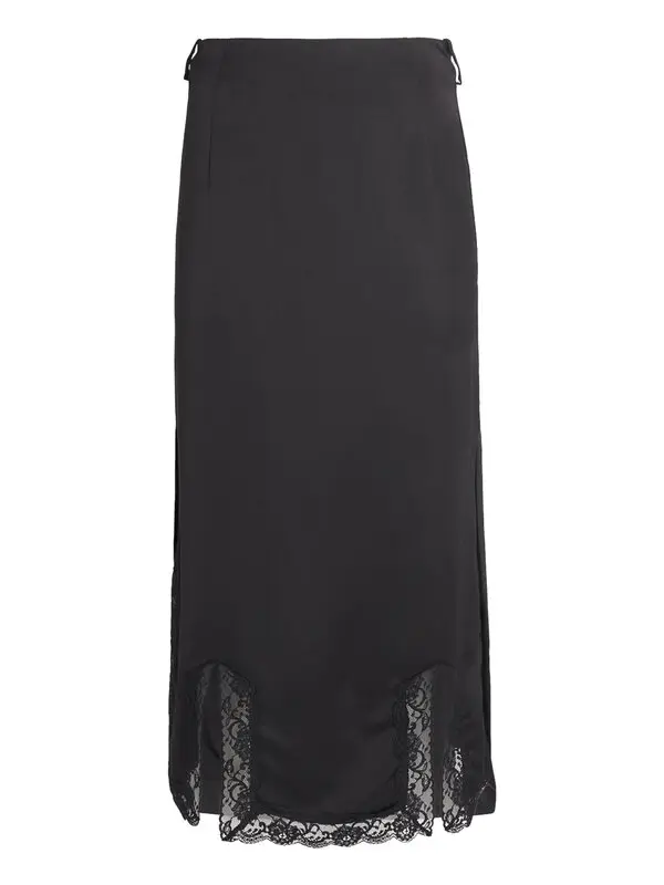 Sandro Lace-detail Midi Skirt - Black
