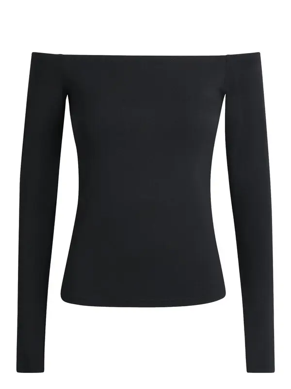 SKIMS Smooth Layers Off-the-shoulder Top - Black