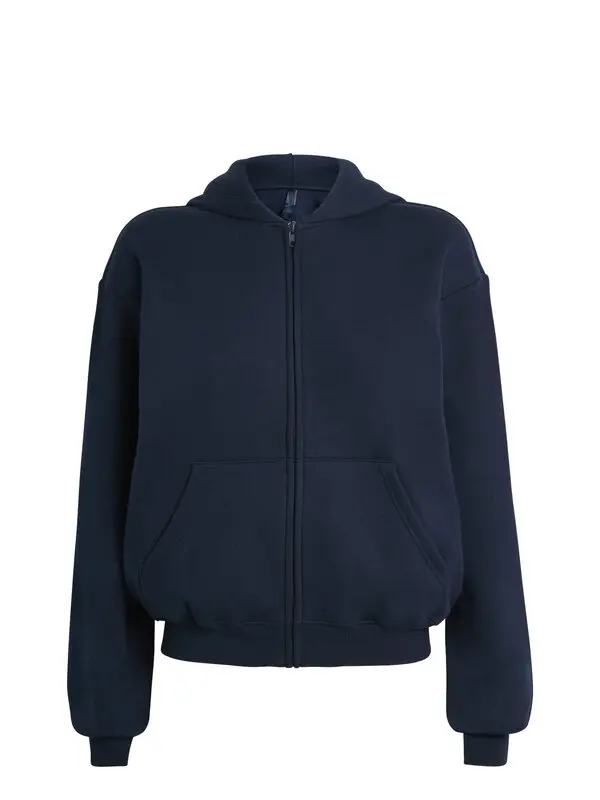 SKIMS Cotton-blend Fleece Classic Hoodie - Navy
