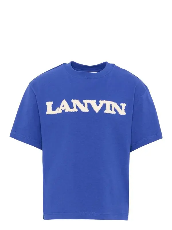 LANVIN Logo Patch Crewneck T-shirt - Blue