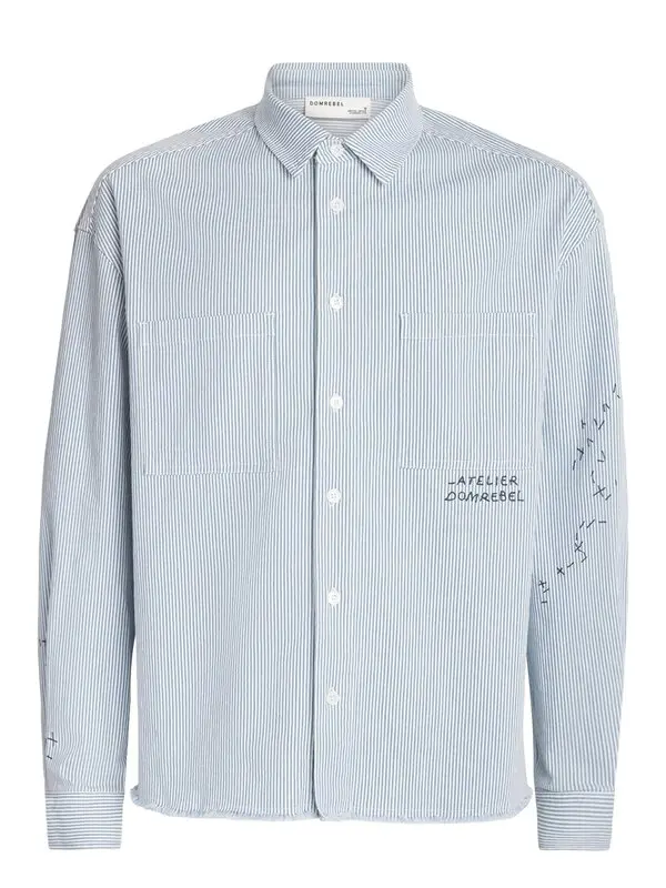 DOMREBEL Stripe Indie Denim Overshirt - Blue