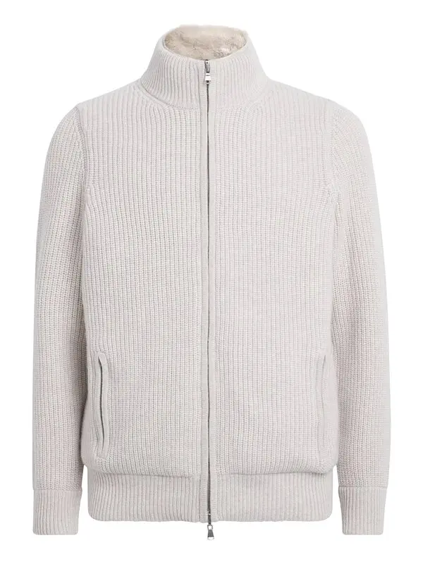 N.peal Reversible Cashmere Quarter-zip Sweater - Grey