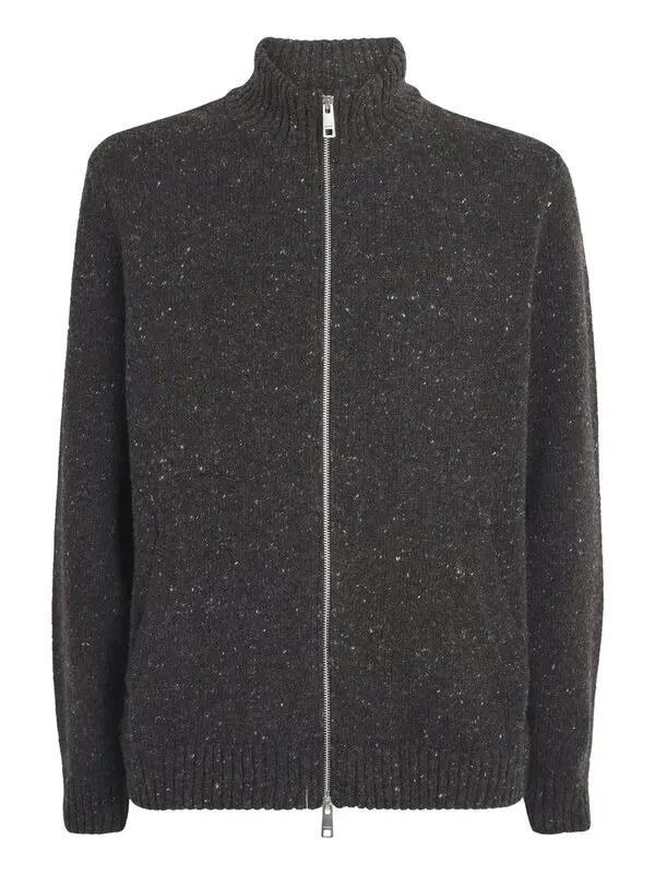 SAMSØE SAMSØE Wool-blend Sanate Zip-up Cardigan - Brown