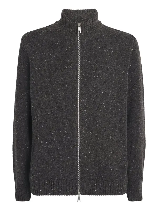 SAMSØE SAMSØE Wool-blend Sanate Zip-up Cardigan - Brown