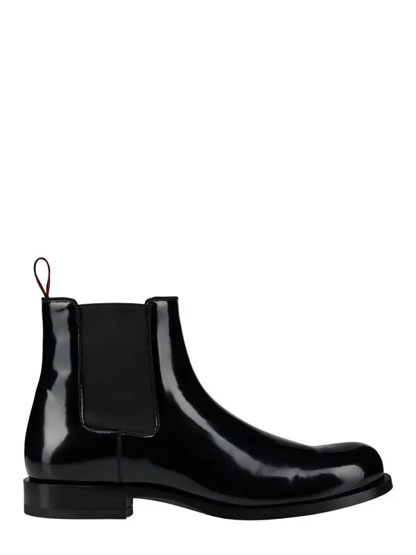 CHRISTIAN LOUBOUTIN Choucair Patent Leather Chelsea Boots - Black