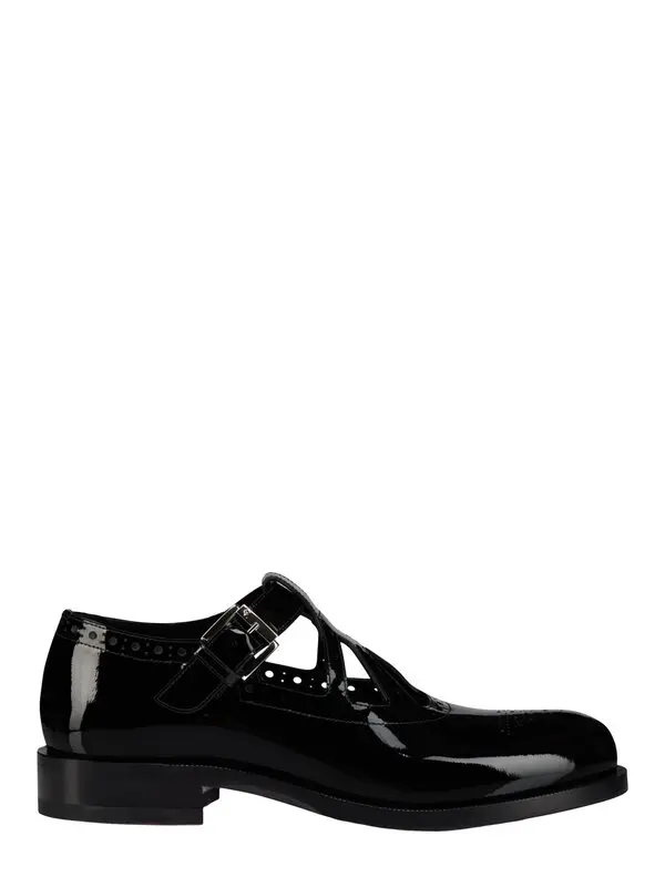 CHRISTIAN LOUBOUTIN Marc Poppin Patent Mary Jane Loafers - Black