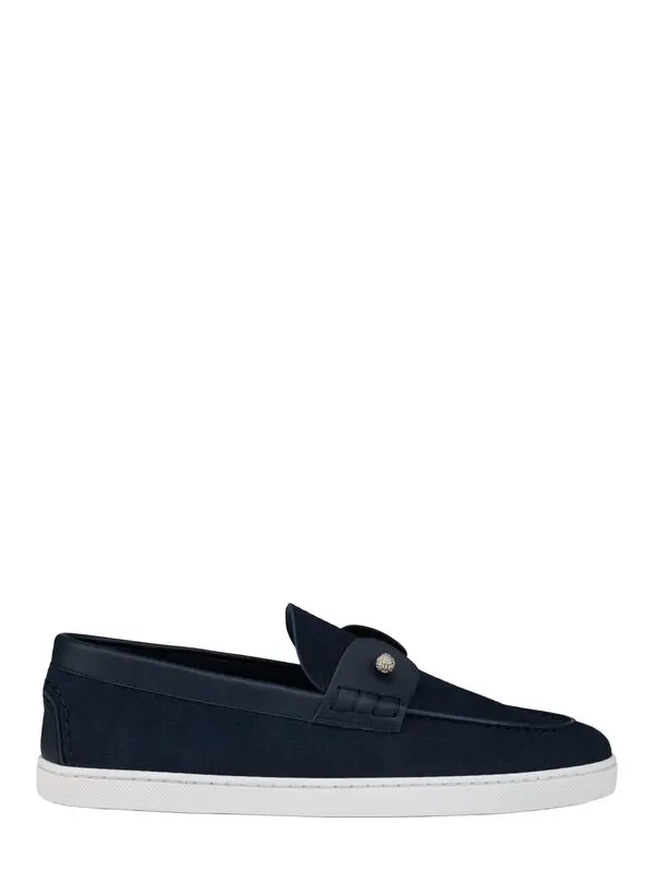 CHRISTIAN LOUBOUTIN Chambeliboat Yacht Leather Boat Shoes - Navy