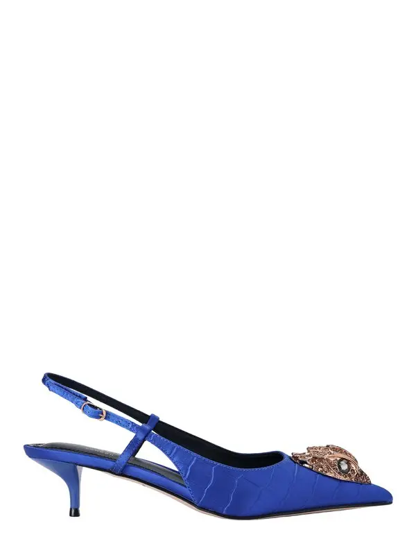 Kurt Geiger Satin Belsize Slingbacks - Blue