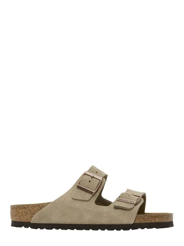 BIRKENSTOCK Arizona Calf-suede Slides - Nude