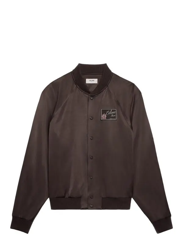 Celine Viscose Satin Teddy Jacket - Noyer