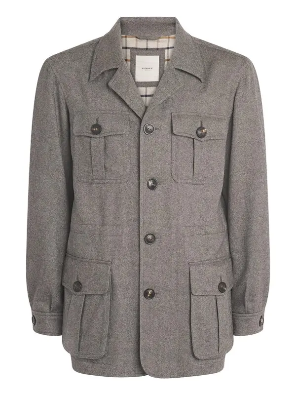 Purdey Wool-silk-cashmere Kalahari Jacket - Grey