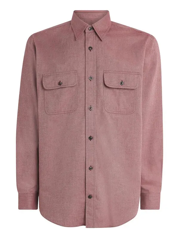 Purdey Cotton Double Pocket Shirt - Red