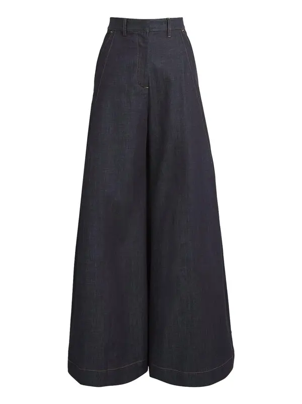 Palmer//harding Elara High-rise Wide-leg Jeans - Navy