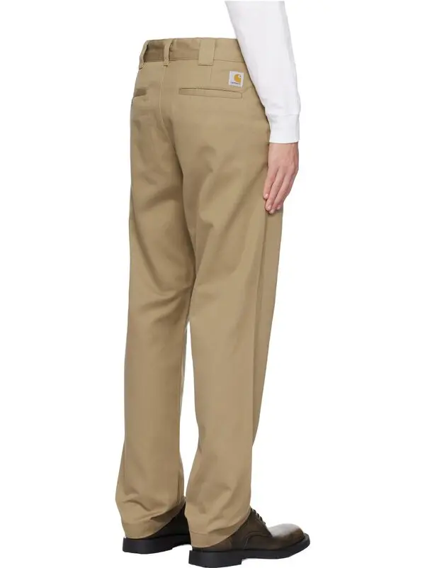 Carhartt Work In Progress Master Logo-patch Trousers - Tan
