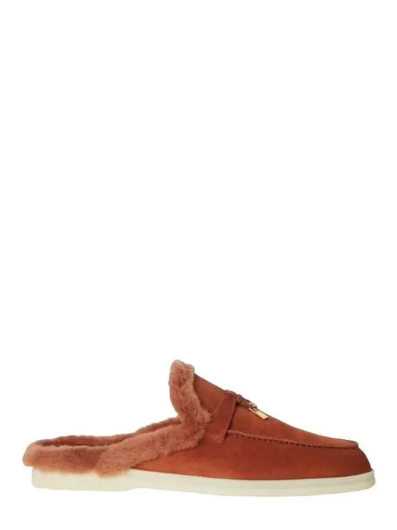 Loro Piana Summer Charms Walk Mule Shoes - Rust