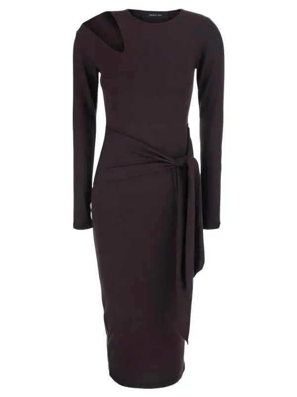 Federica Tosi Cutout Tie-waist Midi Dress - Brown
