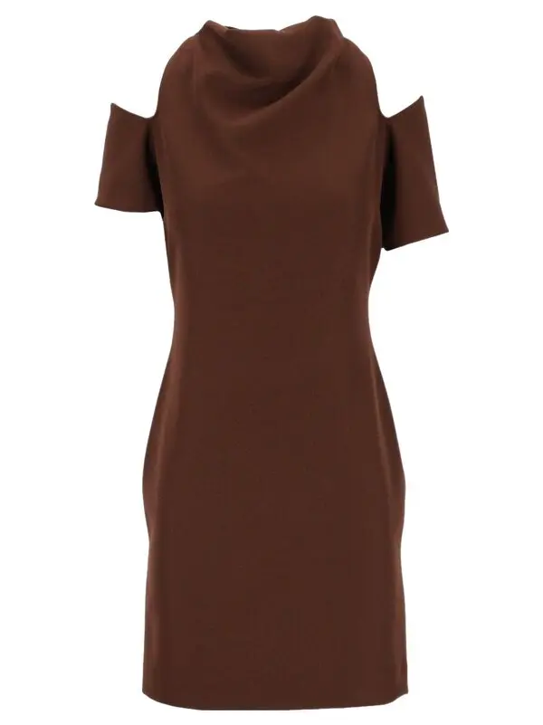 Federica Tosi Cut-out Cady Mini Dress - Brown