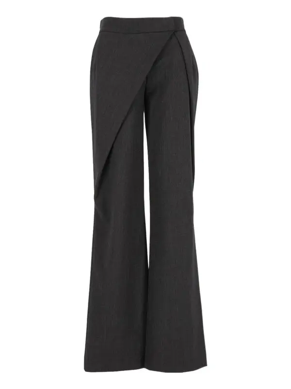 Federica Tosi Pareo Wrap Wide-leg Trousers - Grey