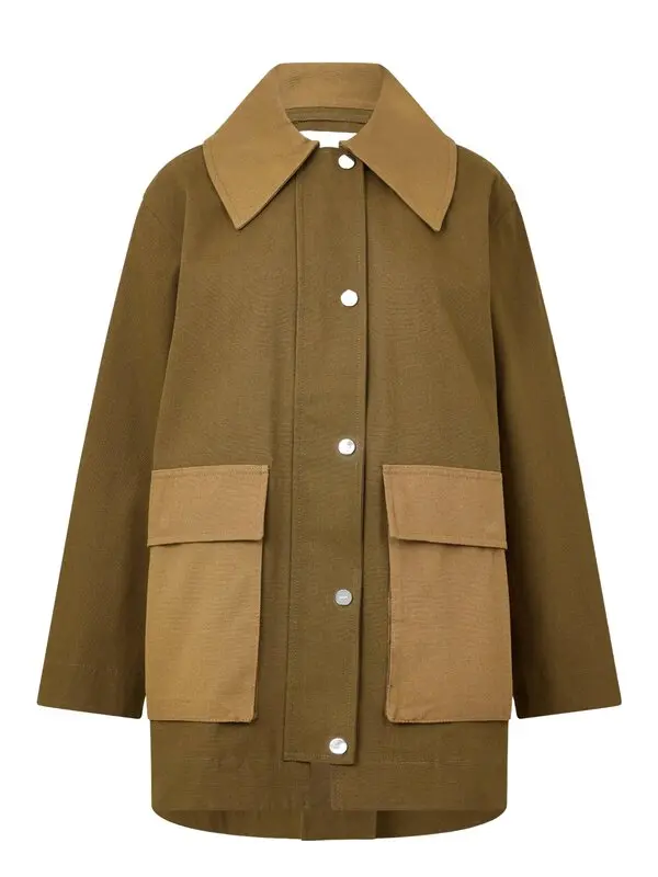 GANNI Canvas Barn Jacket - Brown