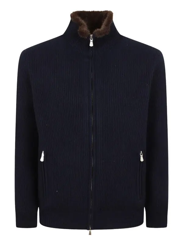 BARBA NAPOLI Long-sleeve Cardigan - Black