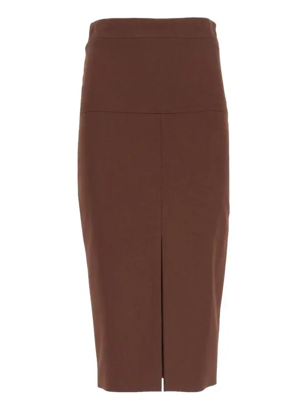 Federica Tosi Slit Skirt - Brown