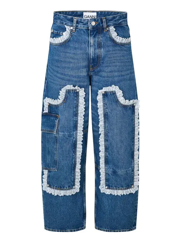 GANNI Denim Audri Straight Leg Jeans - Blue
