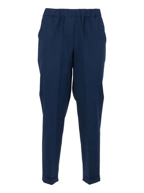 Antonelli Firenze Elastic-waist Casual Trousers - Navy Blue
