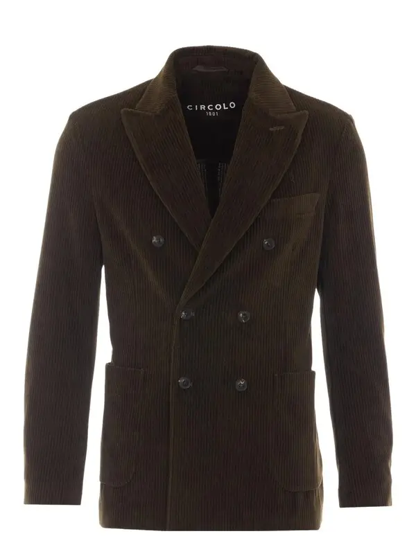 CIRCOLO 1901 Double-breasted Corduroy Blazer - Black