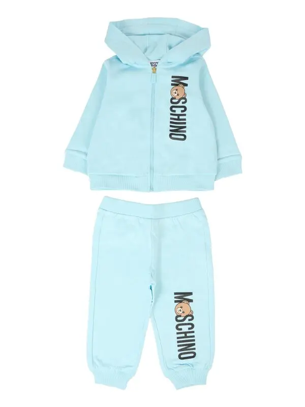 Moschino Long-sleeved Sweatshirt And Elastic Waist Pants Set - Light Blue