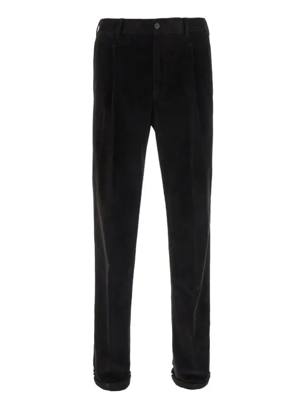 PT TORINO Pleated Straight Leg Pants - Brown