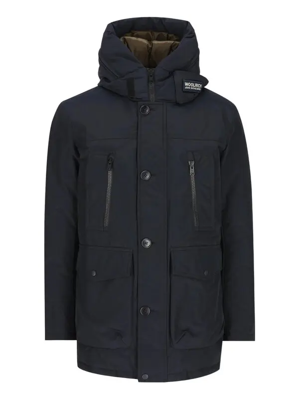Woolrich Hooded Zip-front Coat - Black